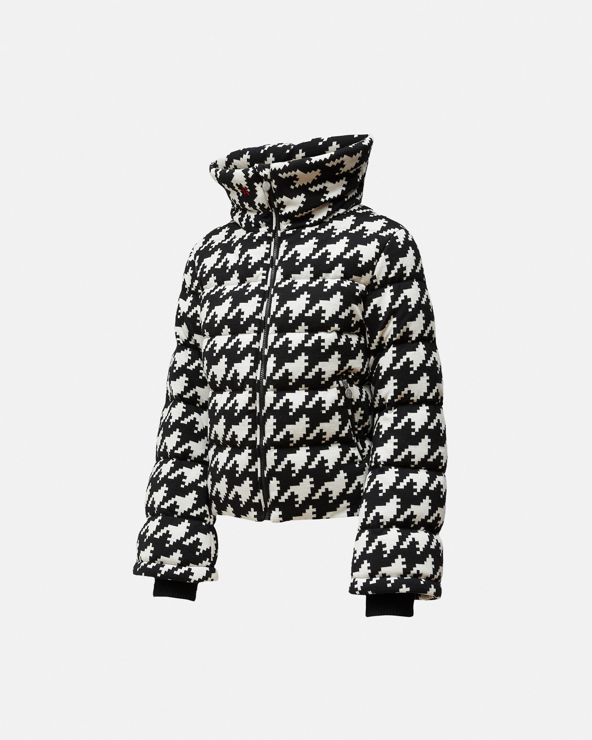 Houndstooth Merino Wool Polar Flare Jacket | Perfect Moment