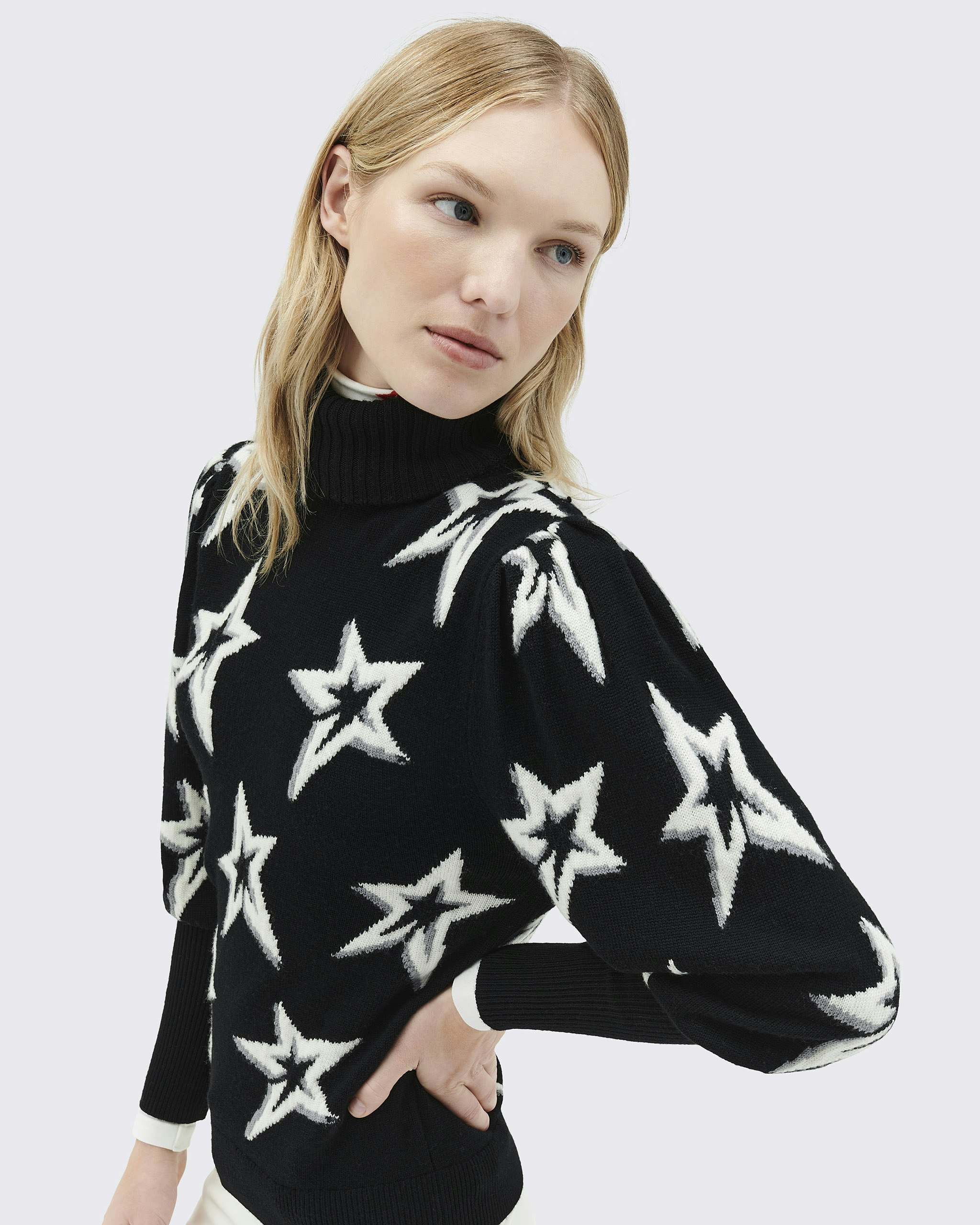 Star Dust Balloon Sleeve Sweater | Perfect Moment